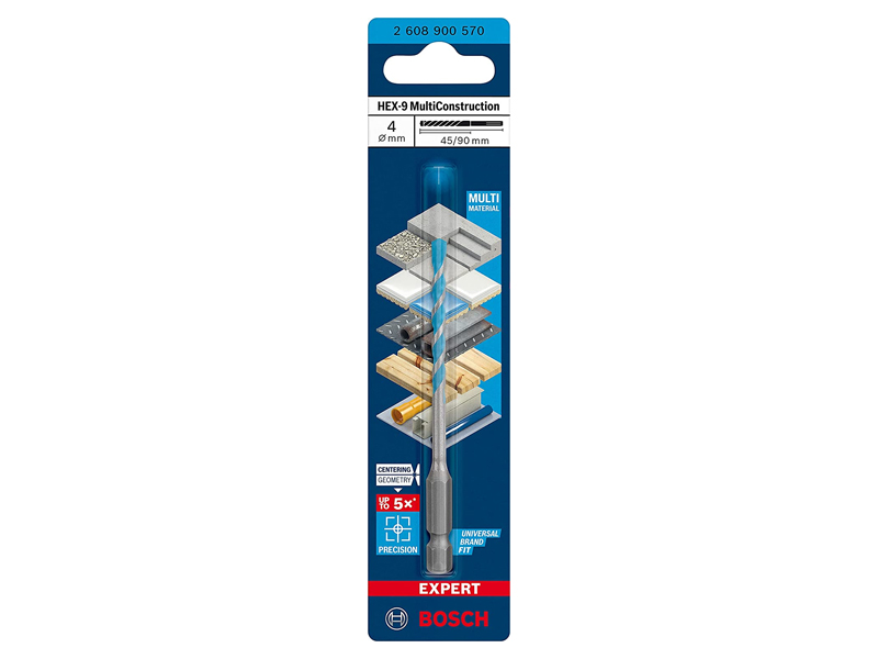 Punta foratura Bosch HEX-9 Expert MultiConstruction per calcestruzzo, 4 ...